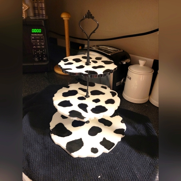 Other | Cow Print 3tier Tray | Poshmark